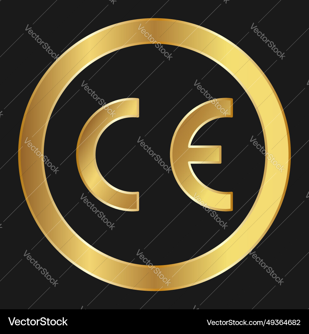 Ce mark conformate european simple gold icon Vector Image
