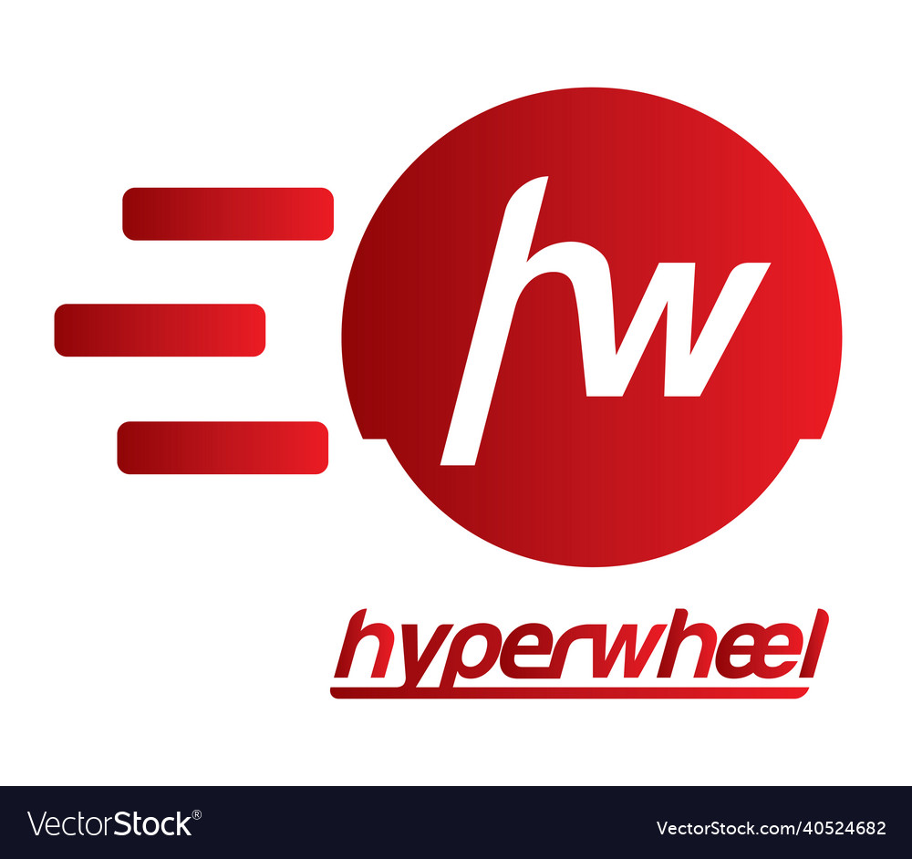 Hyper wheel logo design Royalty Free Vector Image