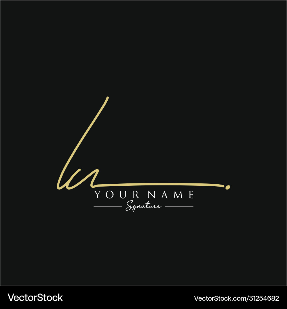 Letter iu signature logo template Royalty Free Vector Image