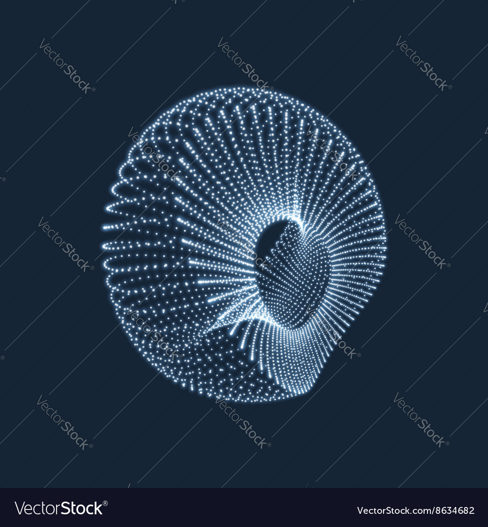 Object with dots abstract 3d grid element Vector Image