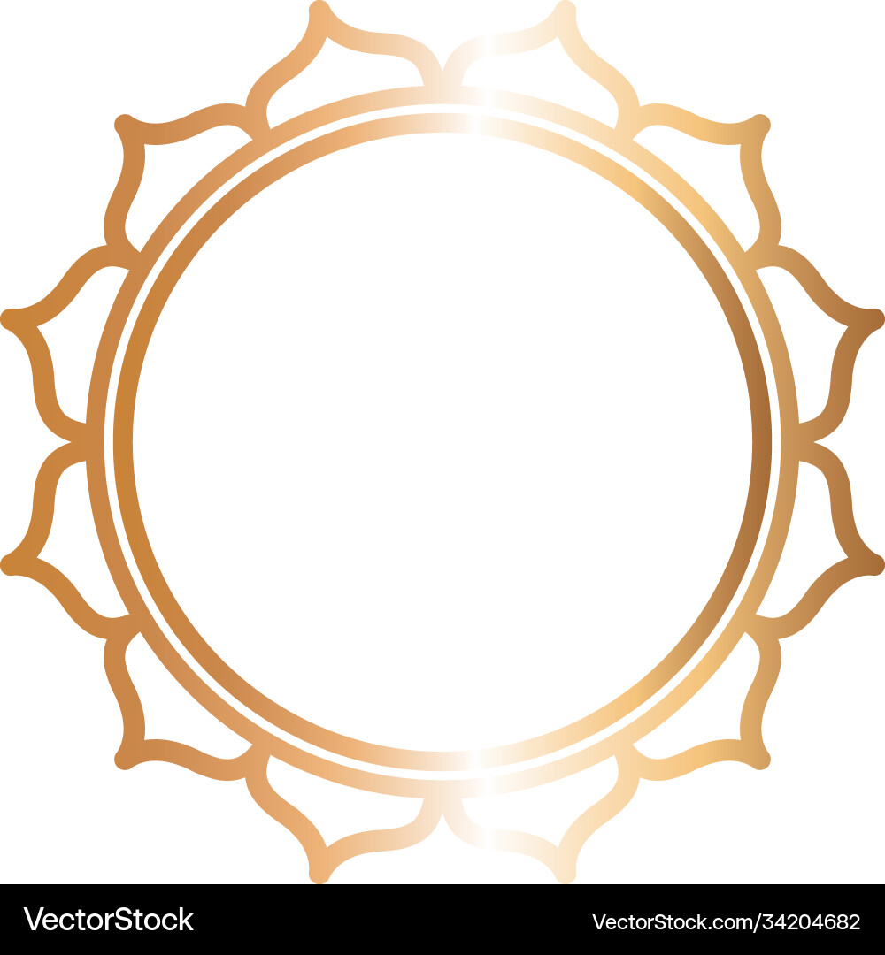 Ornament in flower shaped gold design Royalty Free Vector