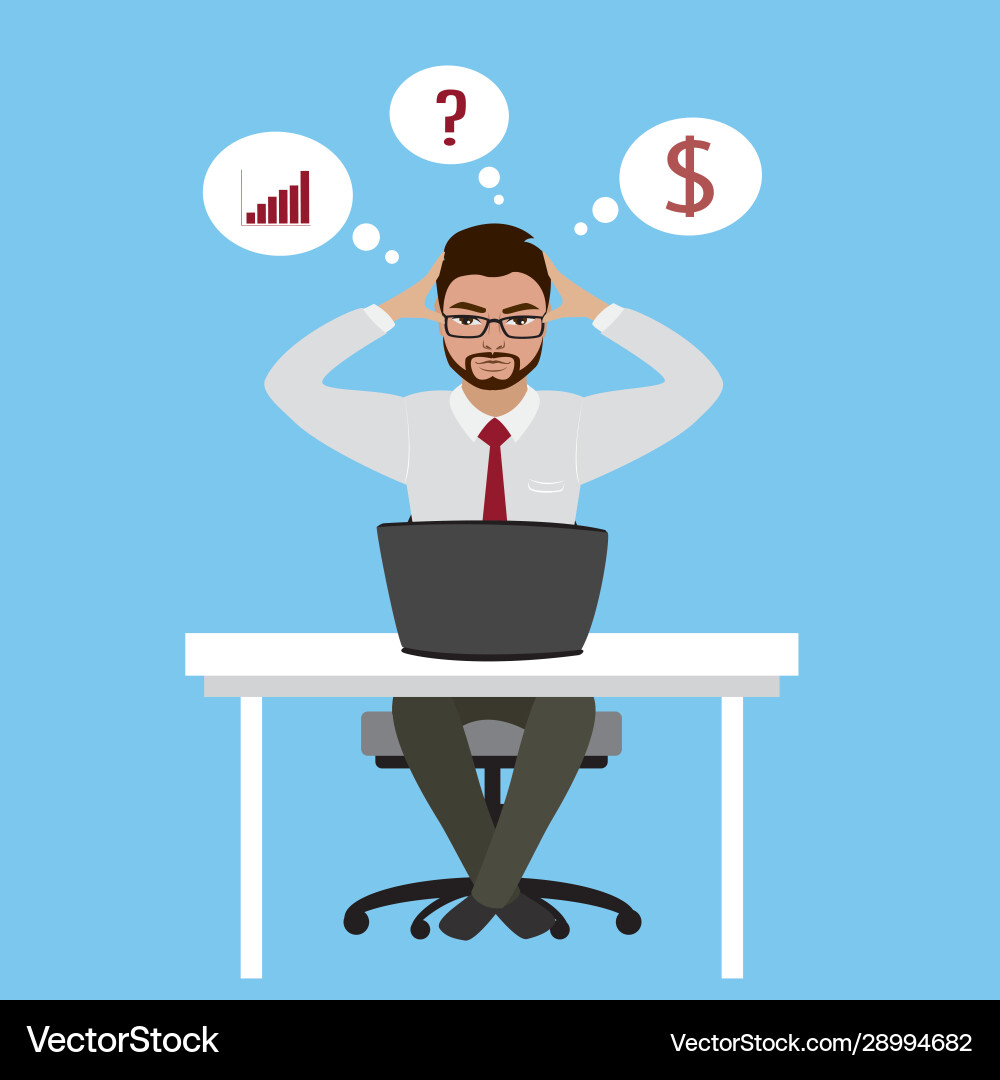 Overworked and tired businessman or office worker Vector Image