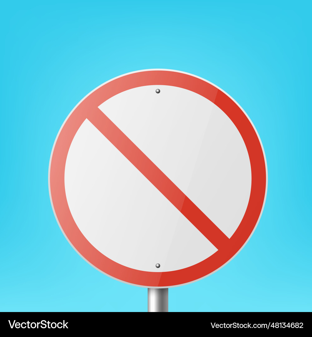 Red and white round prohibition sign icon Vector Image