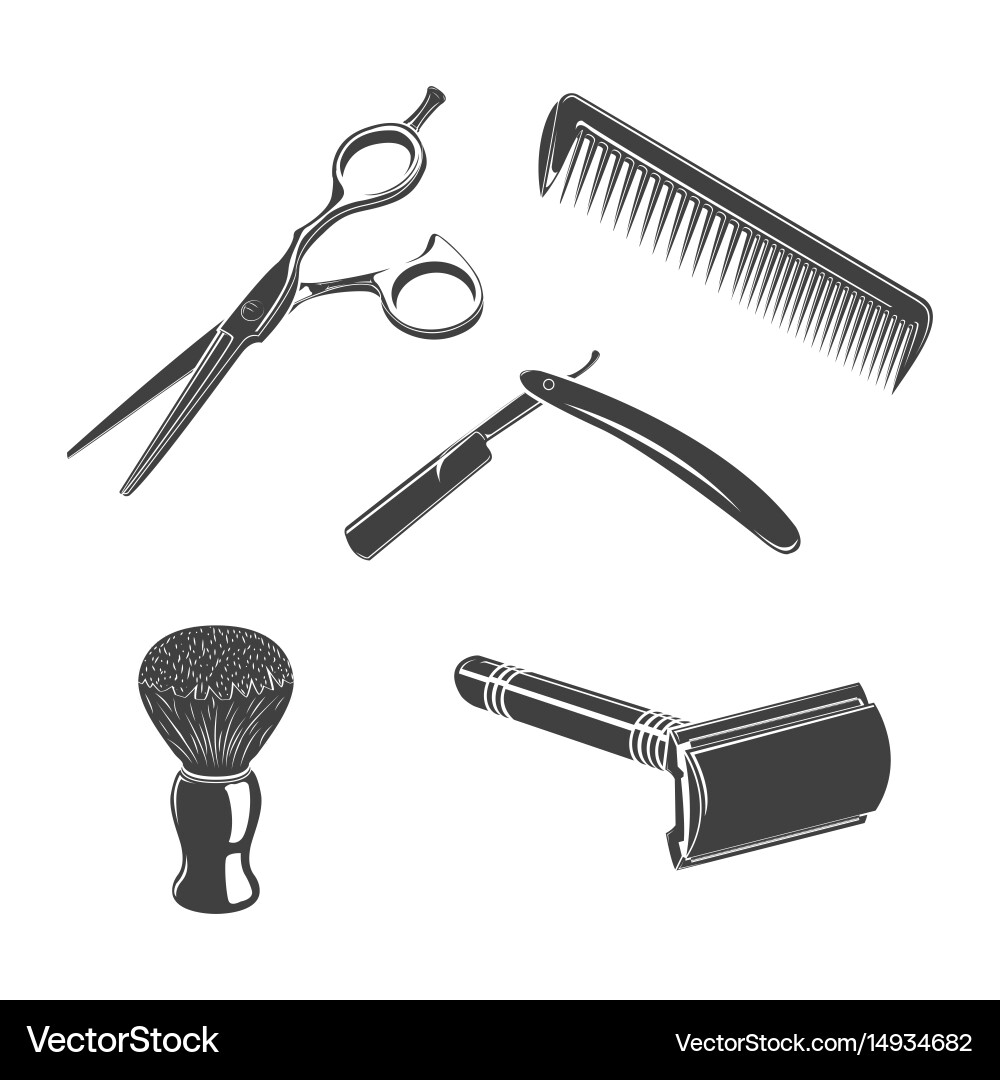 Set of barbershop things Royalty Free Vector Image