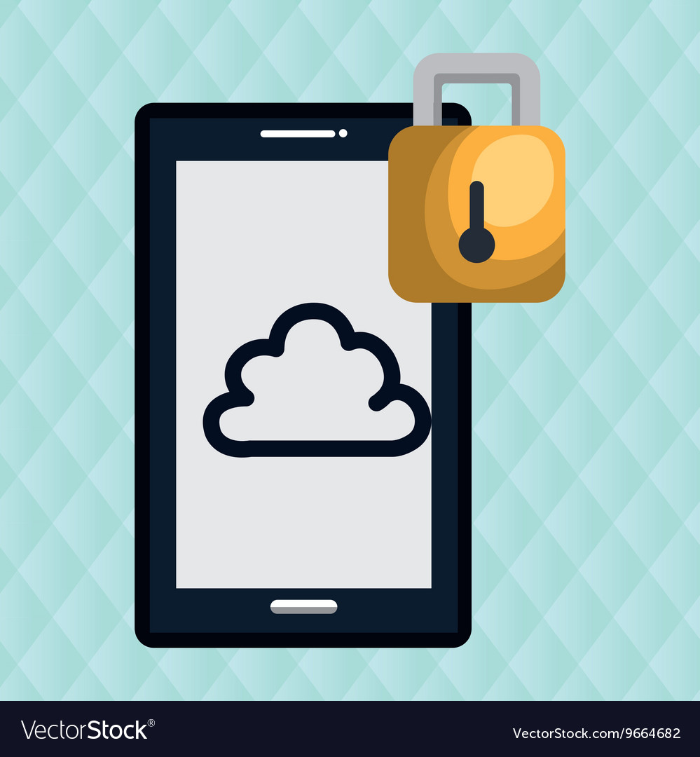 Smartphone with padlock isolated icon design Vector Image