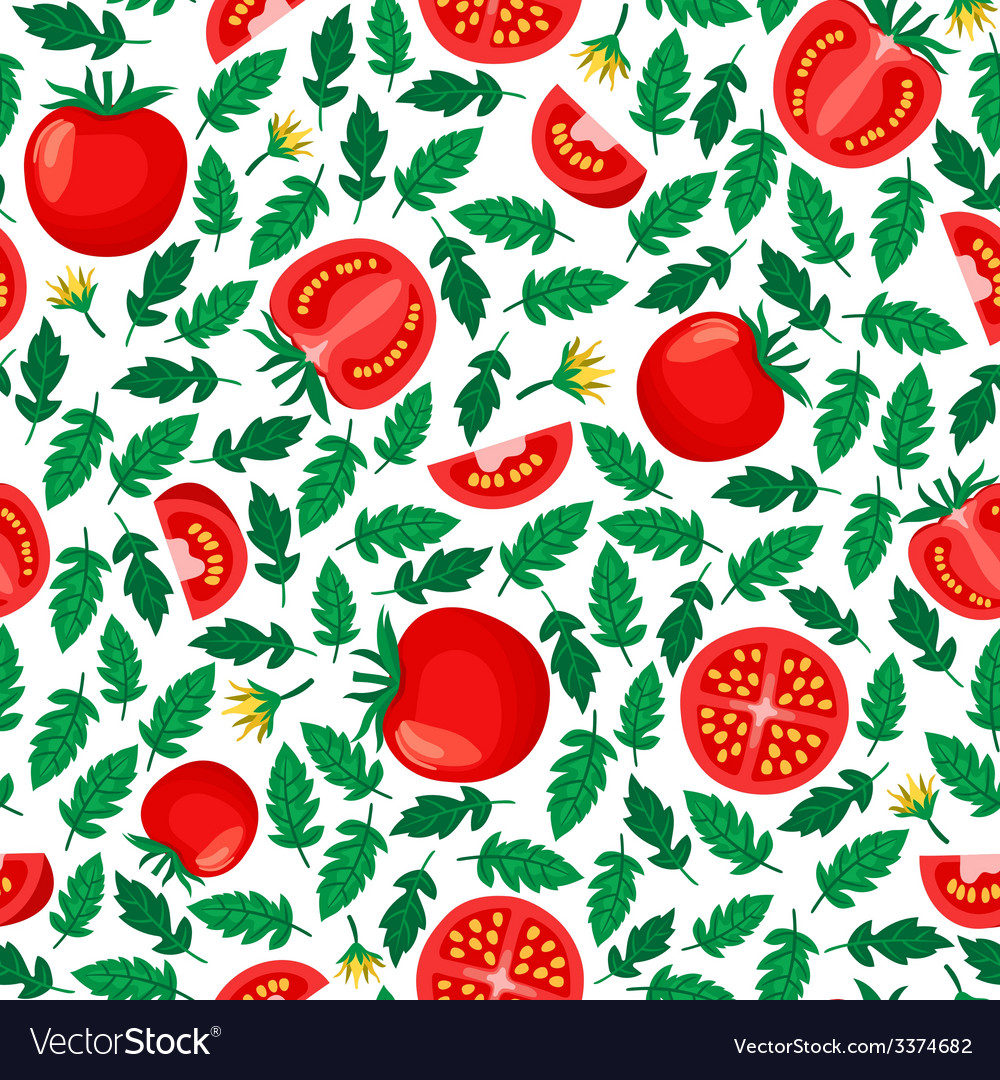 Tomatoes seamless pattern Royalty Free Vector Image