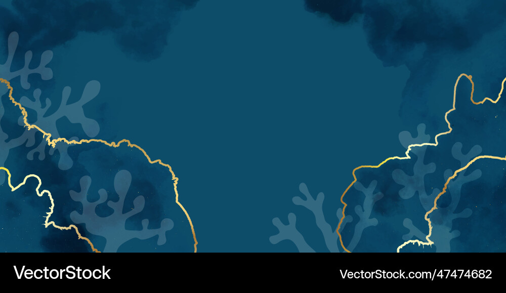 Watercolor marine background with corals Vector Image
