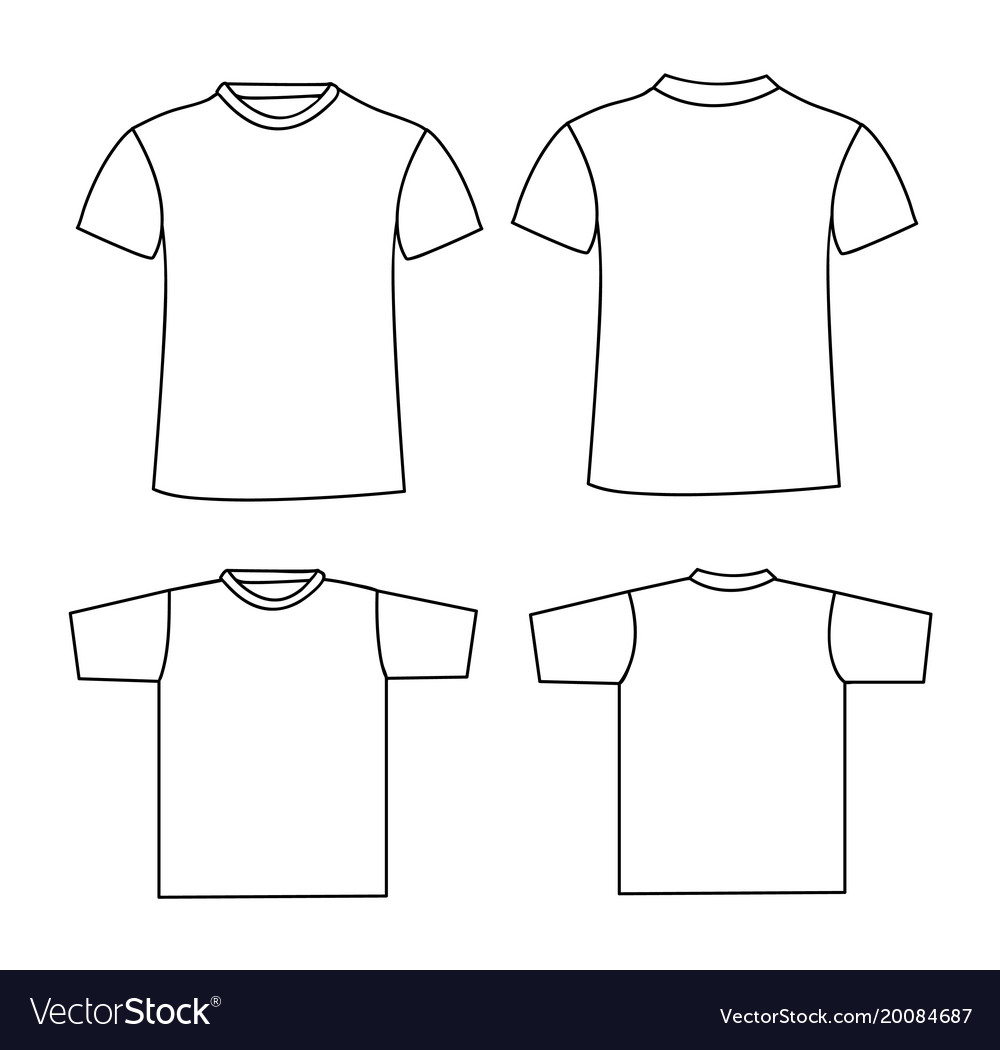 Blank T shirt Template Front And Back Royalty Free Vector
