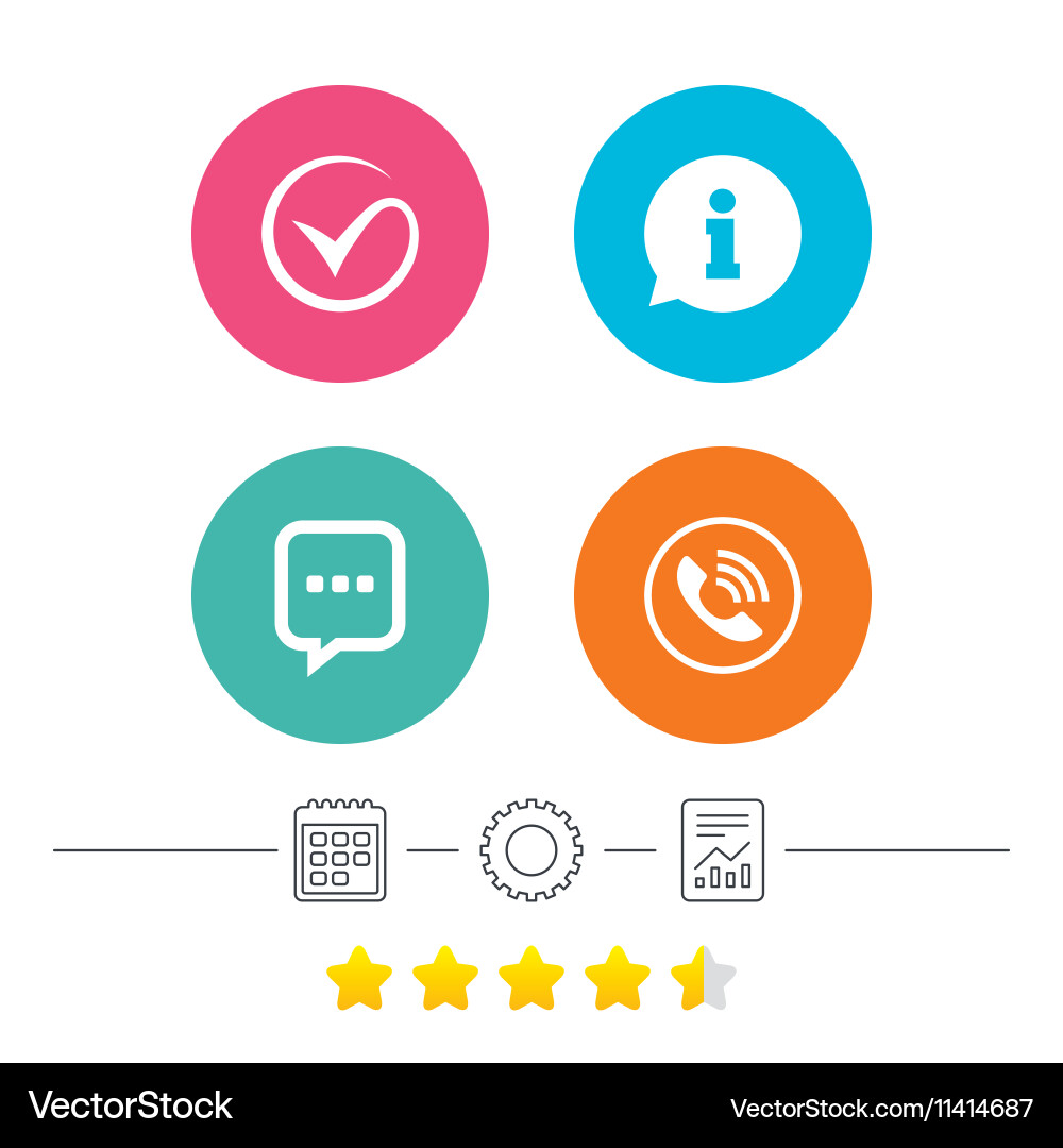 Check or tick phone call and information sign Vector Image
