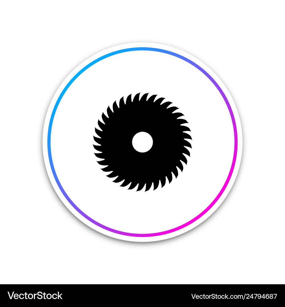 Circular saw blade icon isolated on white Vector Image