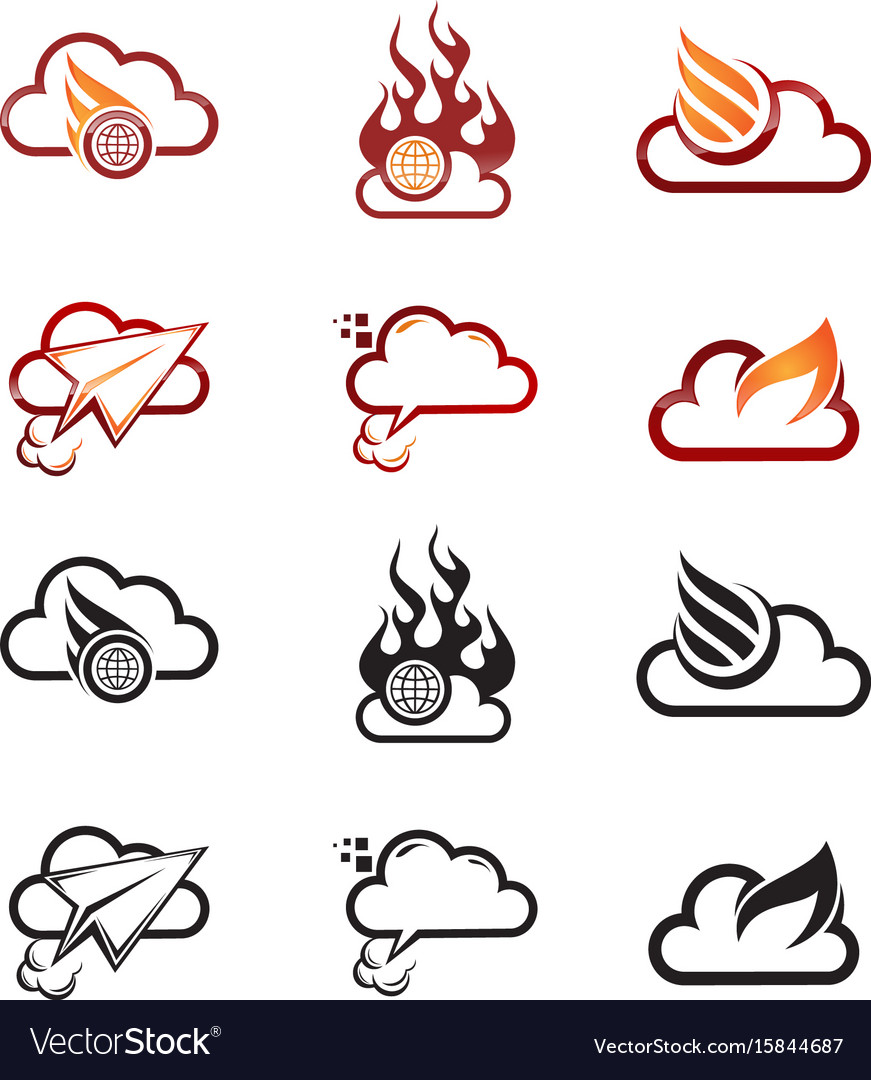 Cloud fire logo Royalty Free Vector Image - VectorStock