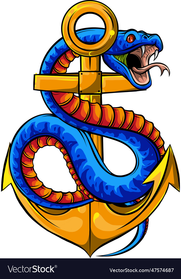 Colorful hand drawn of snake Royalty Free Vector Image