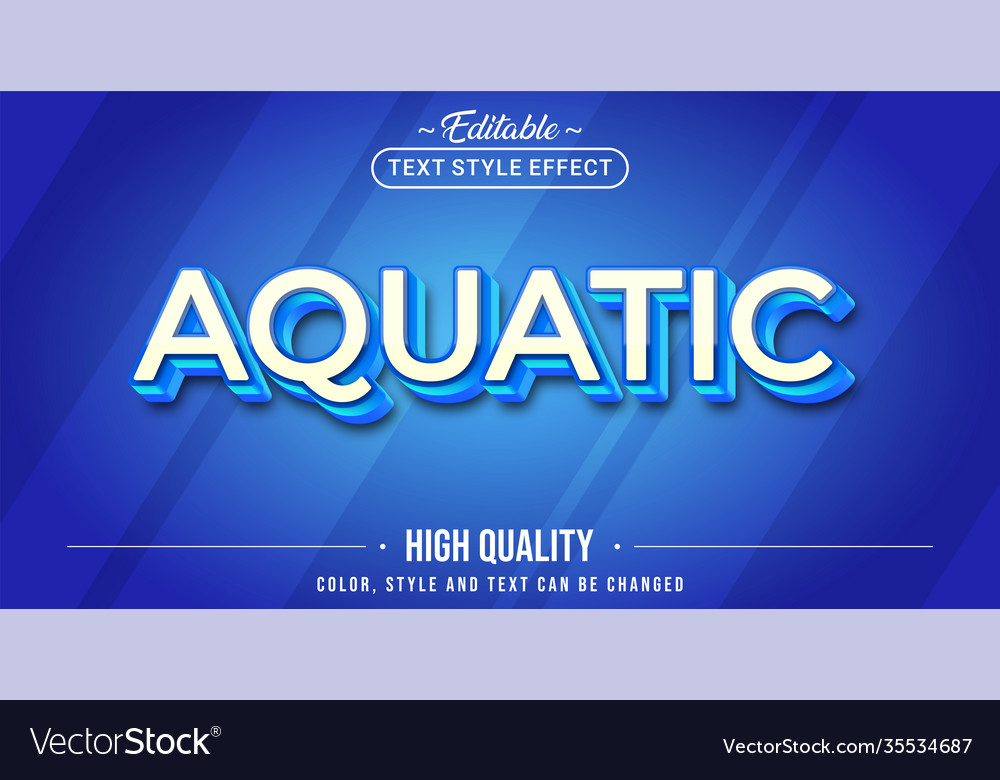Editable text style effect - aquatic Royalty Free Vector