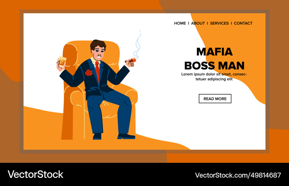 Gangster mafia boss man Royalty Free Vector Image