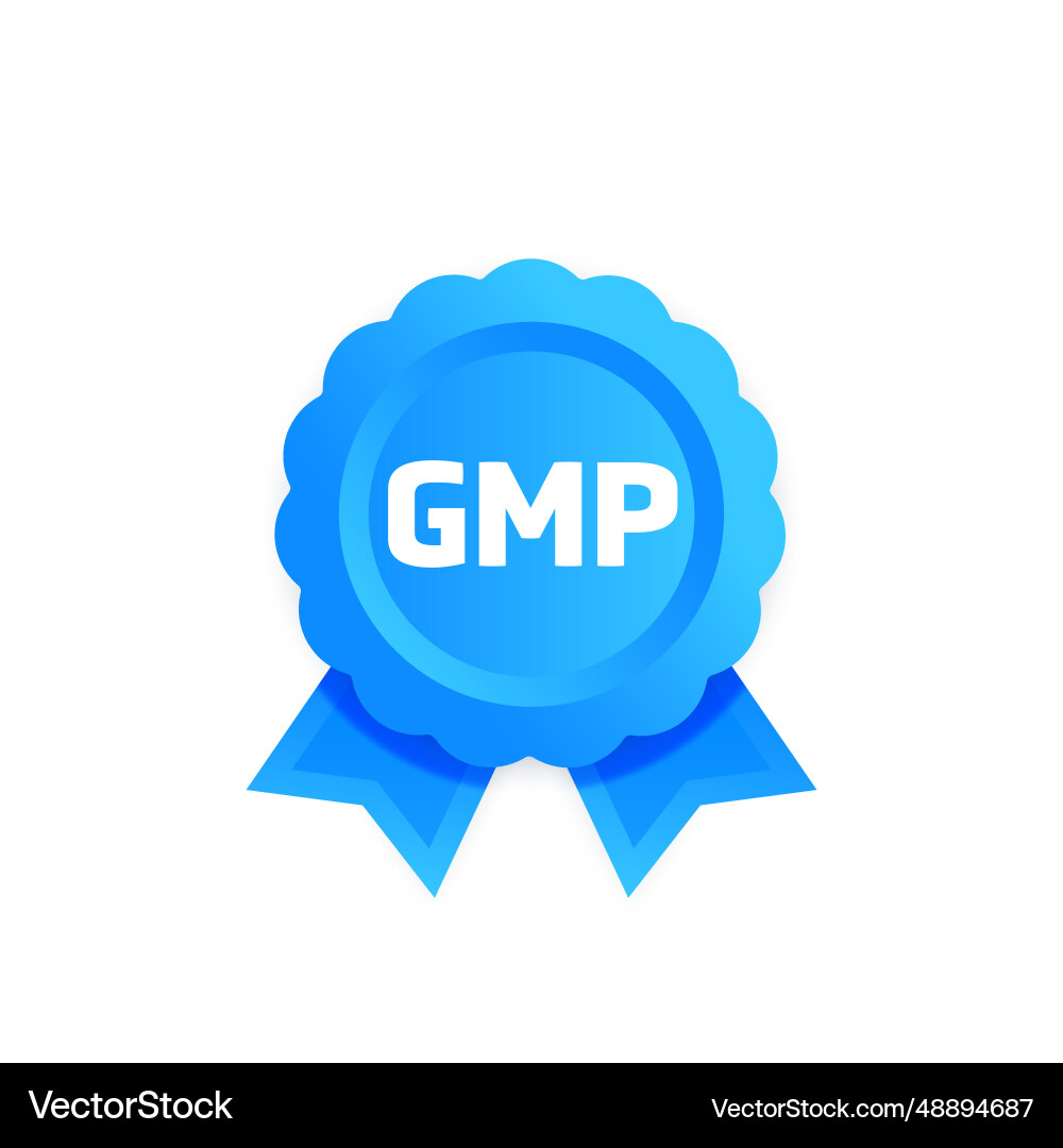 Gmp icon good manufacturing practice badge Vector Image