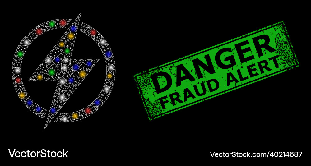 Grunge danger fraud alert stamp with net Vector Image