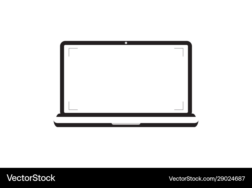 Laptop with blank screen notebook white Royalty Free Vector
