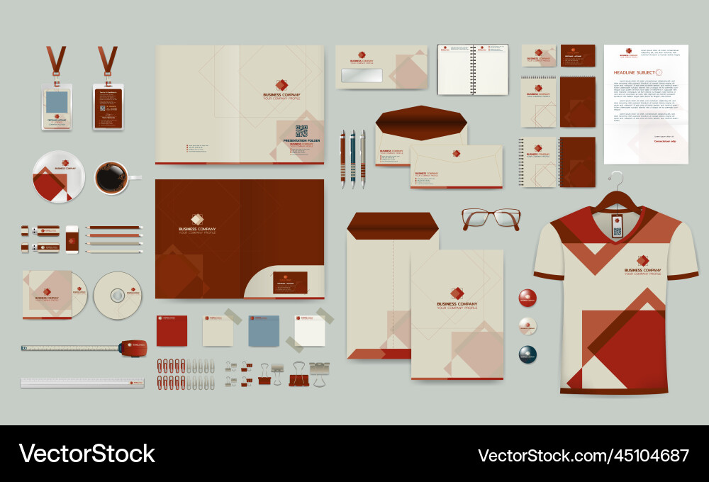 Professional business stationery items set earth Vector Image