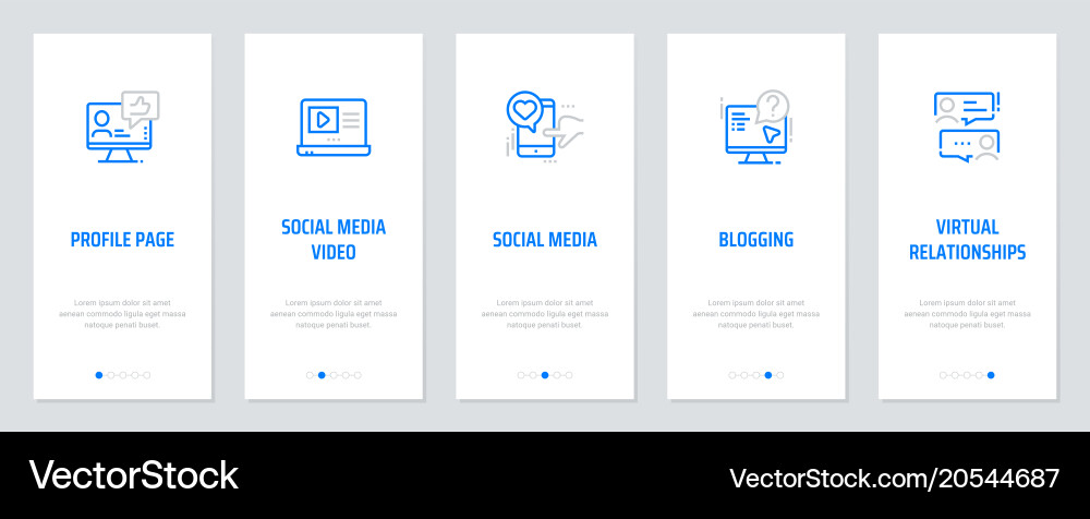 Profile page social media video Royalty Free Vector Image