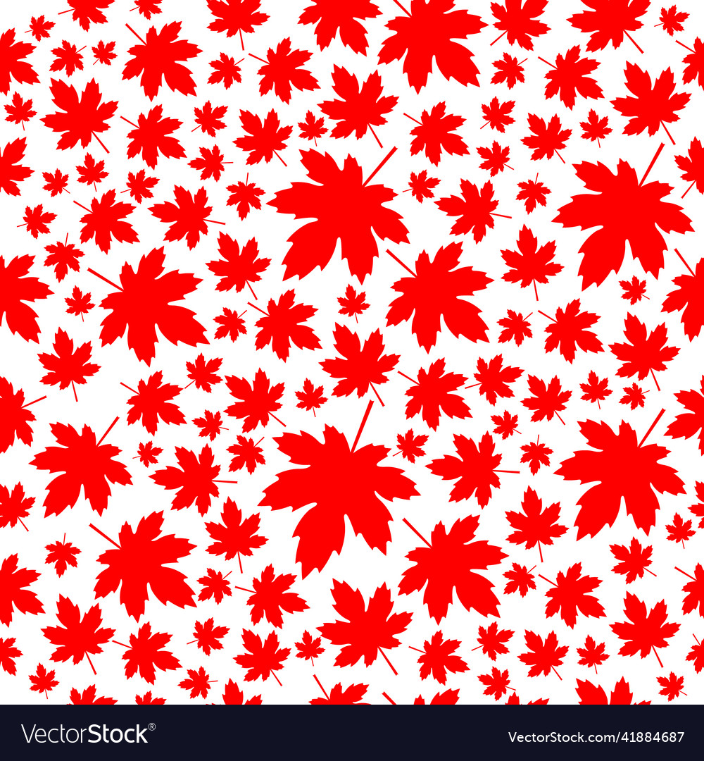 Red maple leaf a seamless pattern Royalty Free Vector Image
