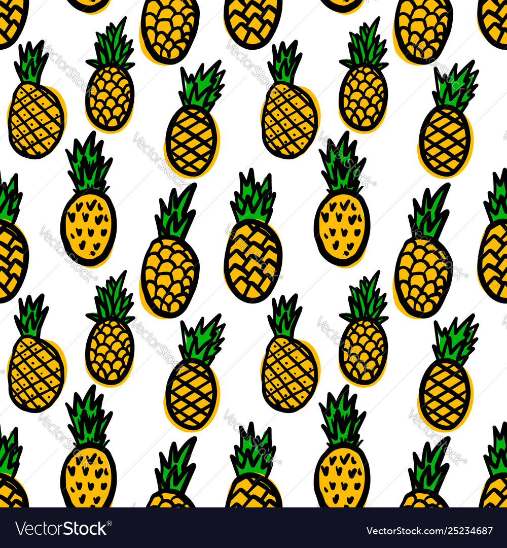 Seamless pattern with pineapples design element Vector Image