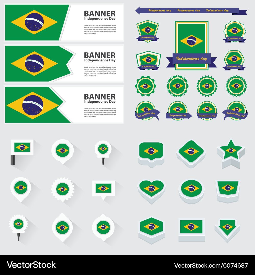 Set brazil Royalty Free Vector Image - VectorStock