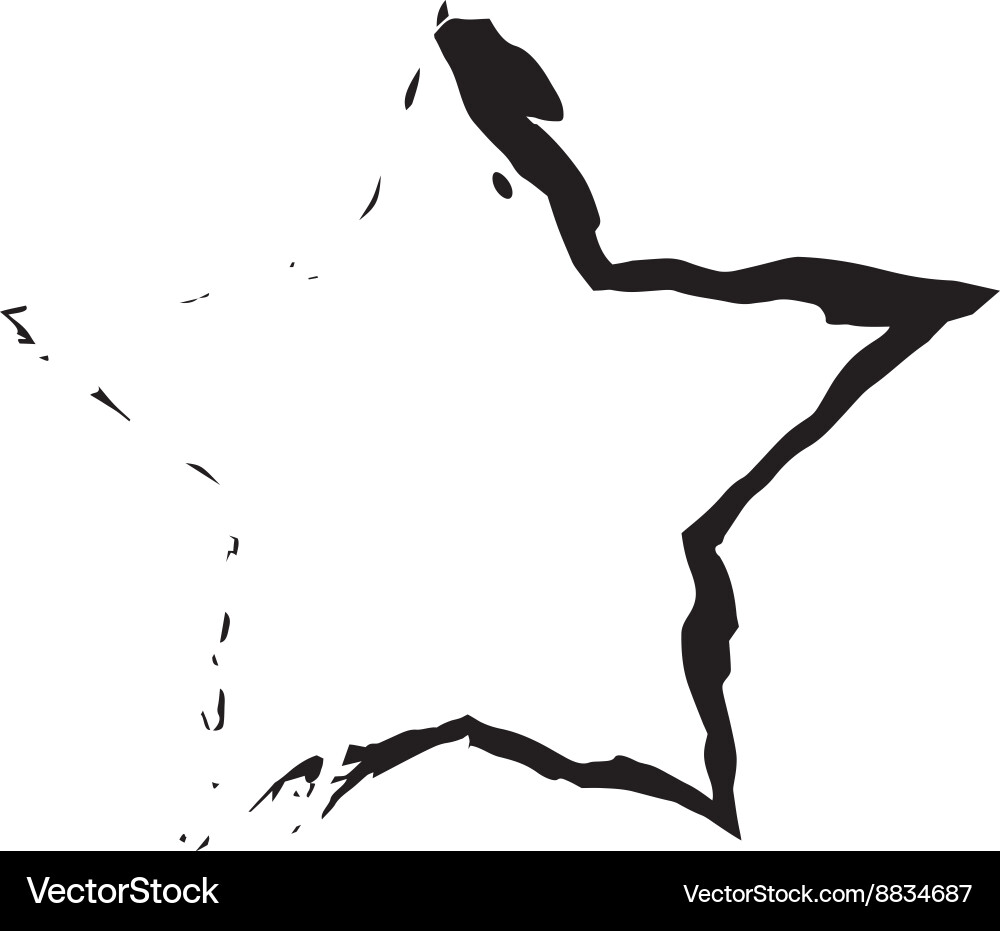 Star patriot symbol grunge shape Royalty Free Vector Image