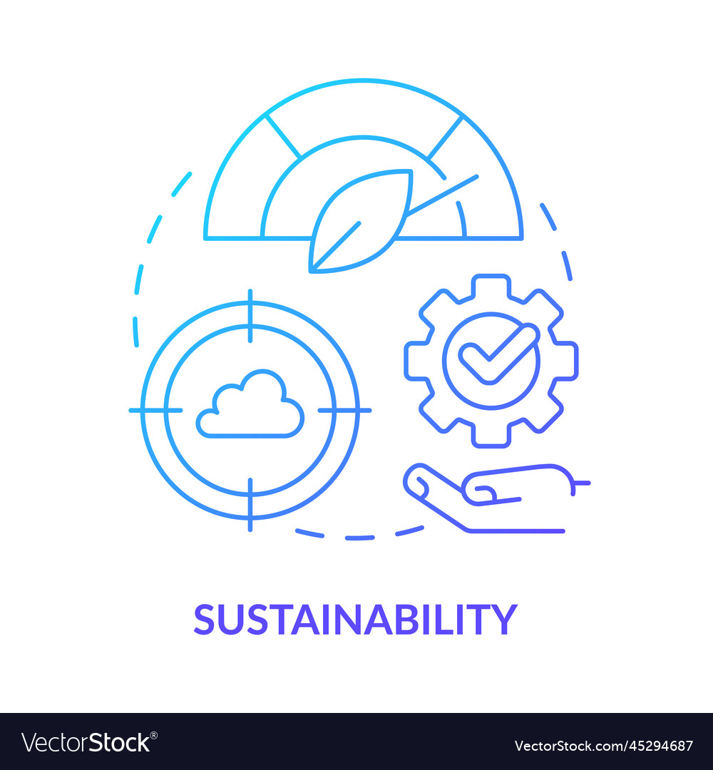 Sustainability in cloud computing blue gradient Vector Image