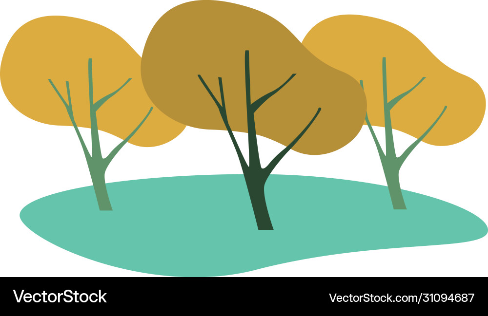 Trees plants nature isolated icons Royalty Free Vector Image