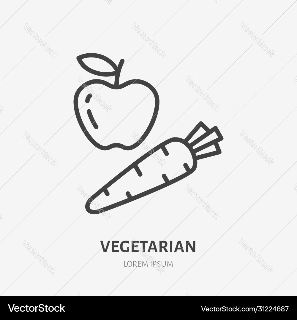 Vegetarian line icon pictograph apple Royalty Free Vector