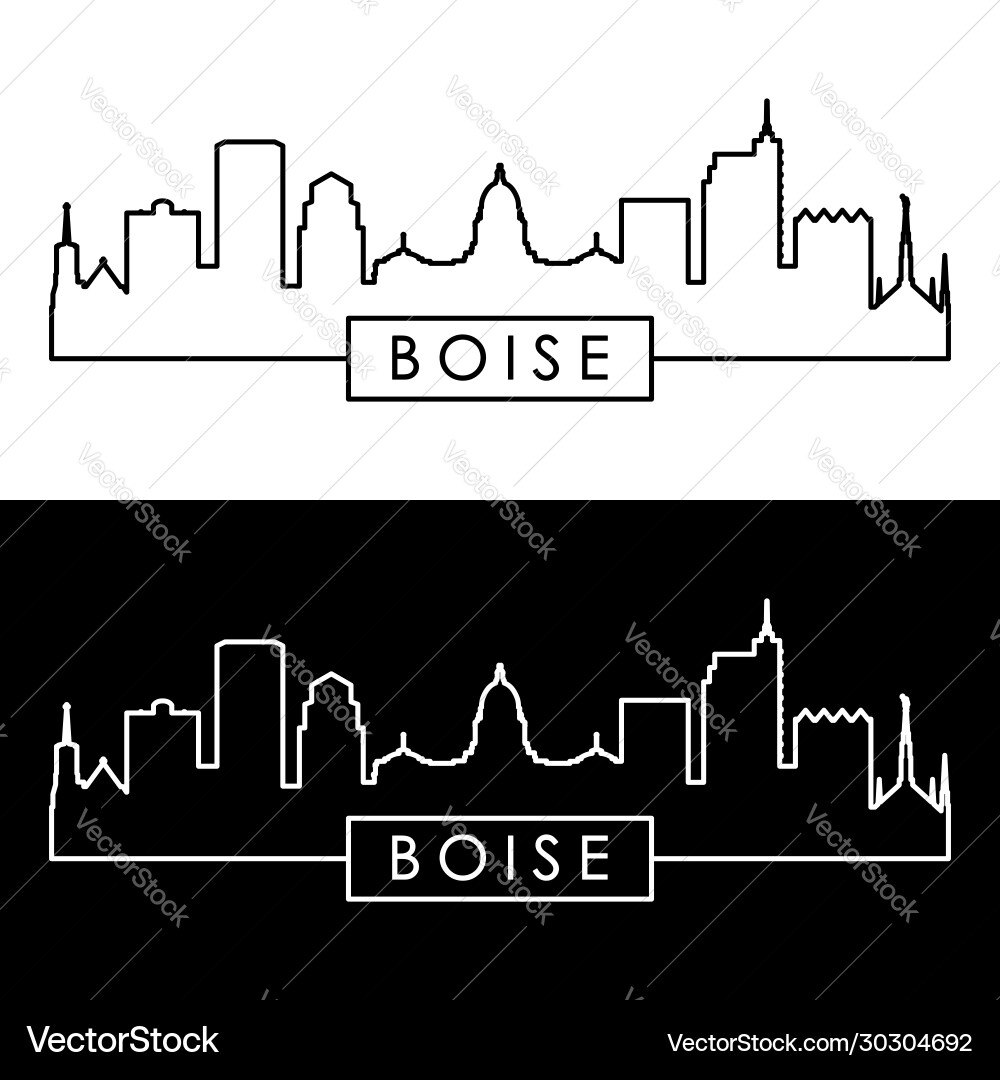 Boise skyline linear style editable file Vector Image