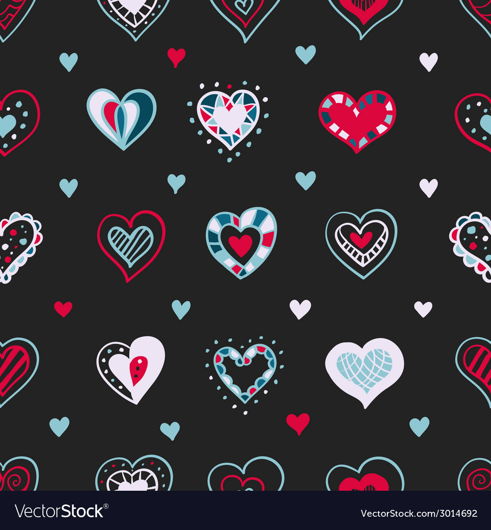 Bright hand drawn doodle hearts st valentine day Vector Image
