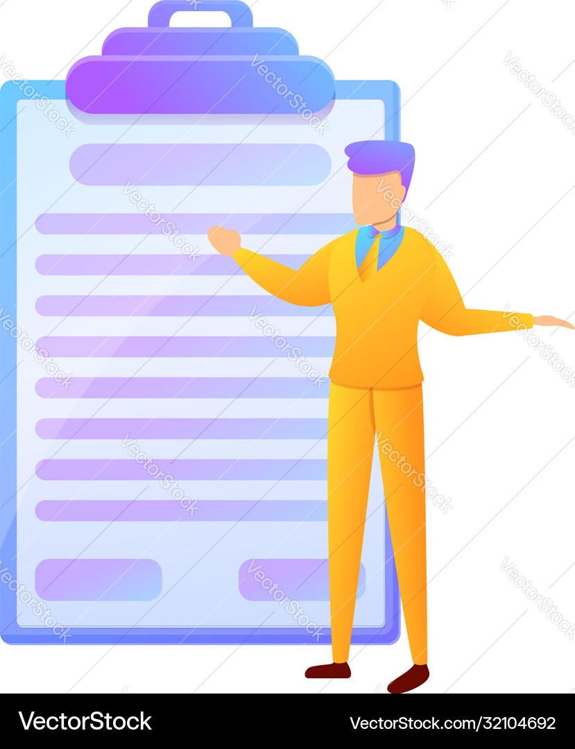 Clipboard manager icon cartoon style Royalty Free Vector