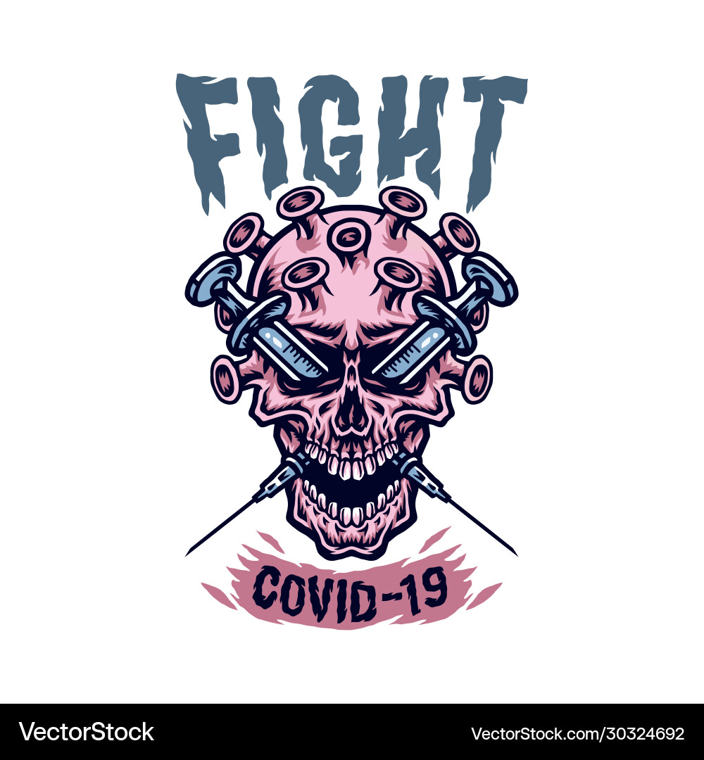Concept skull coronavirus covid-19 Royalty Free Vector Image