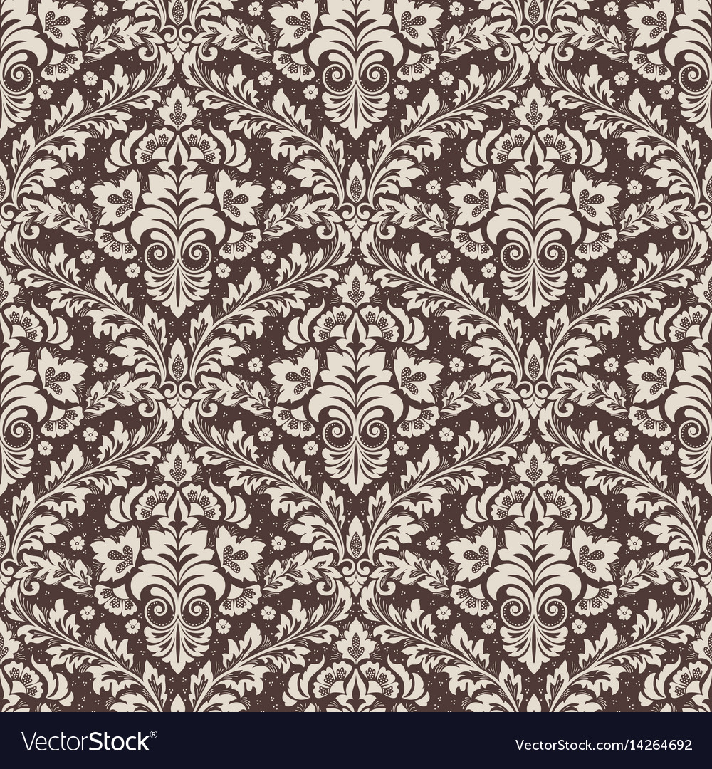 Damask seamless pattern background classical Vector Image