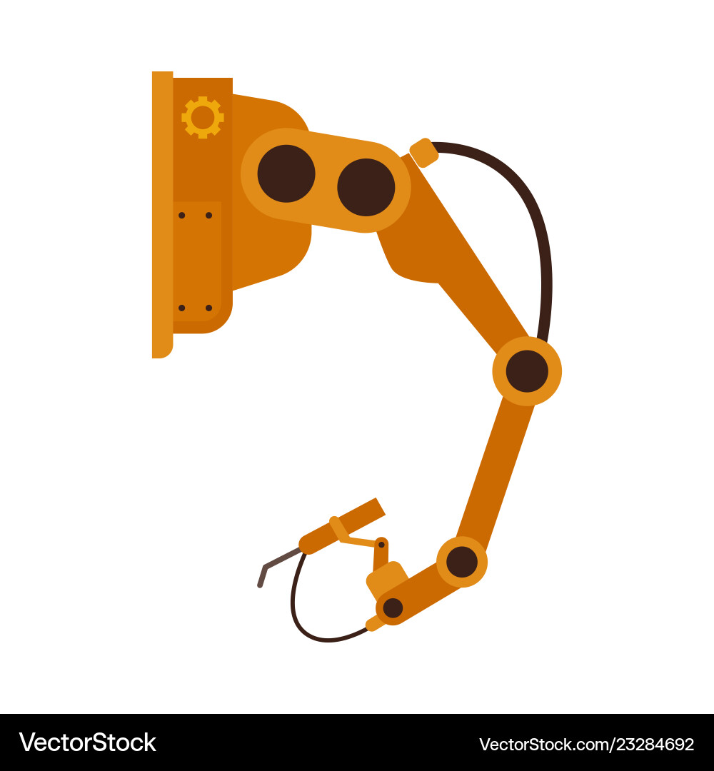 Industrial robotic arm in flat style isolated Vector Image