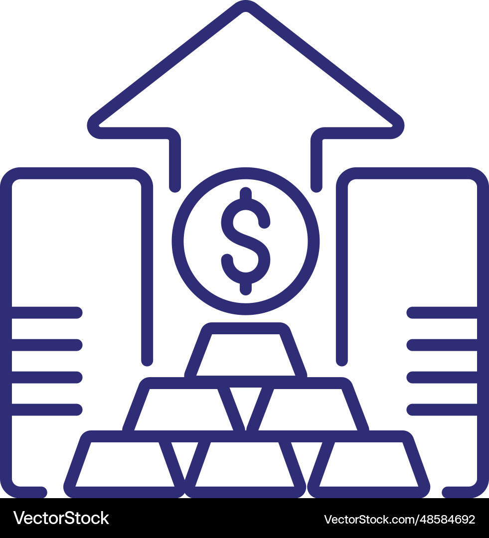 Investment growth line icon Royalty Free Vector Image