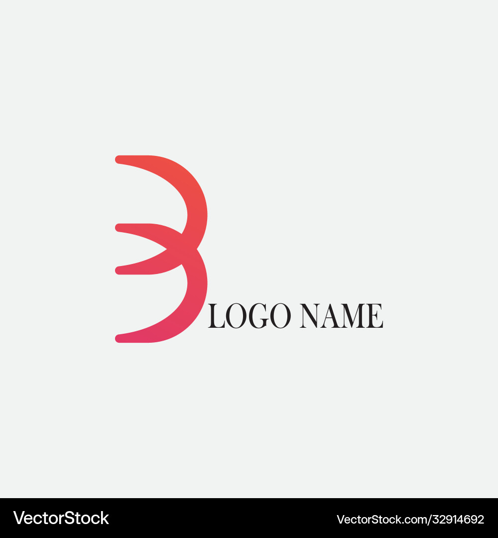 Letter b colorful simple logo unique design Vector Image