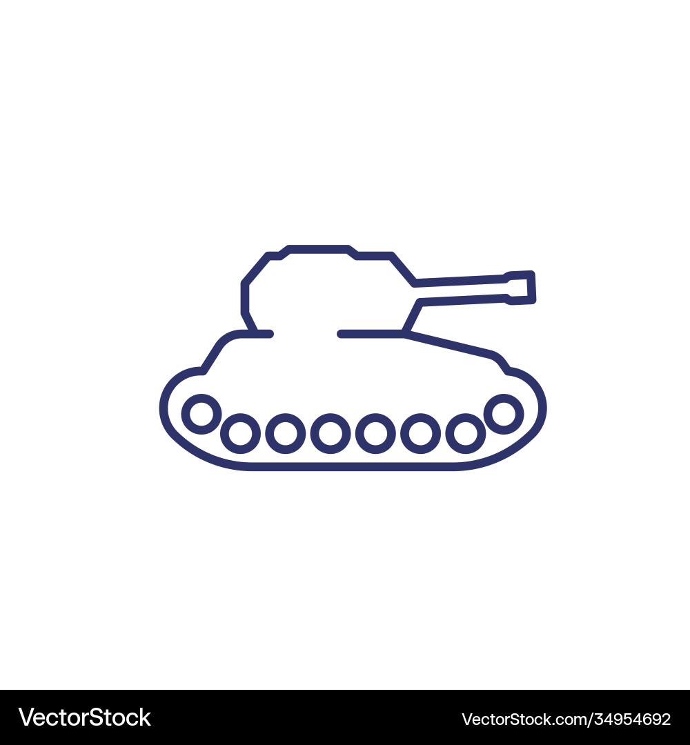 Military tank line icon Royalty Free Vector Image