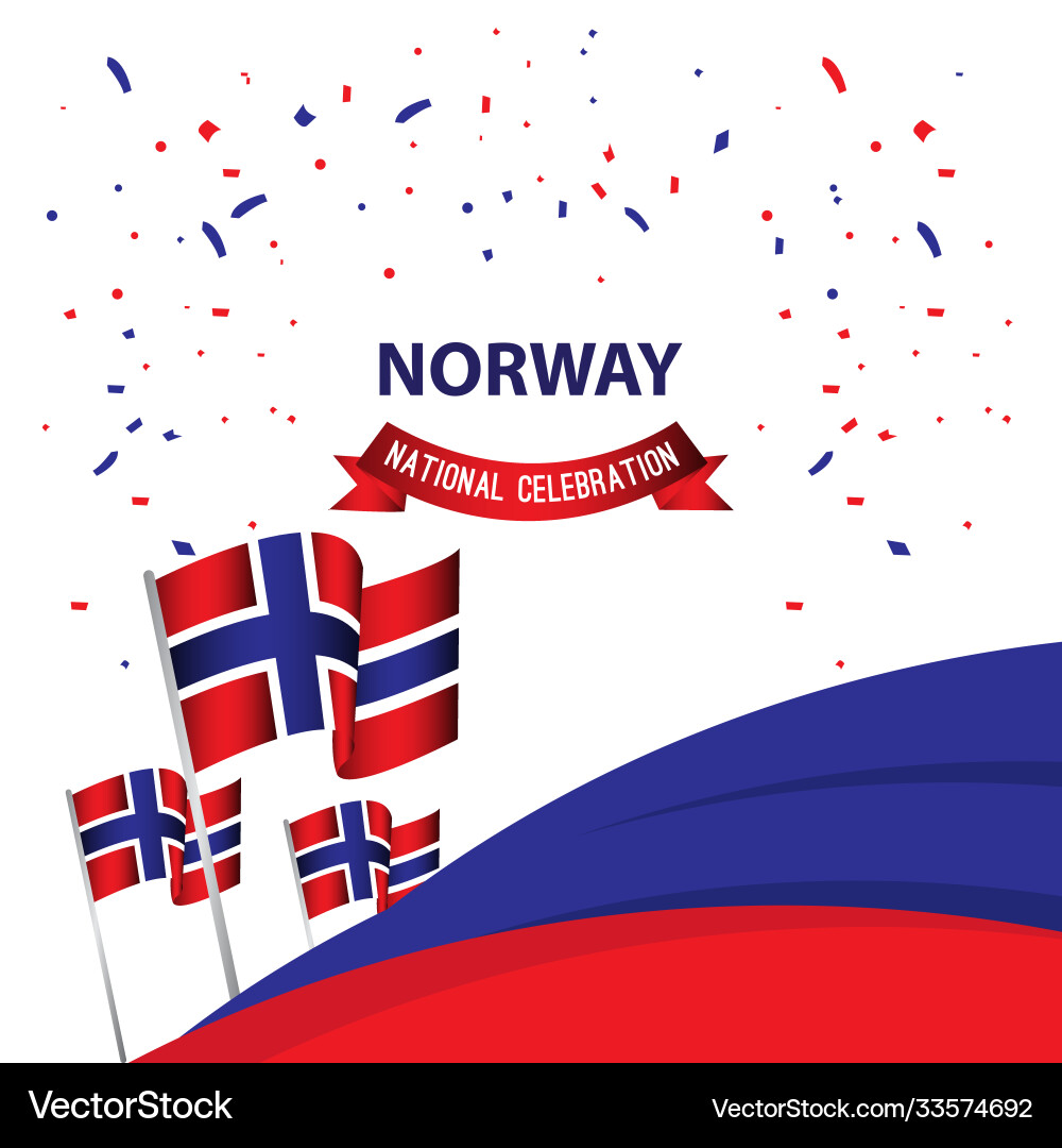 Norway national celebration poster template design