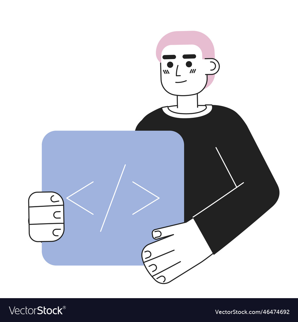 Professional programmer course line concept spot Vector Image