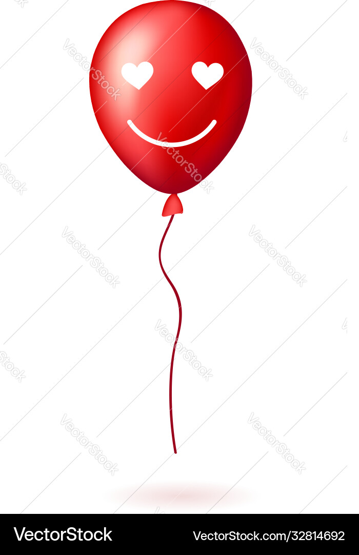 Red balloon with smile lovely face Royalty Free Vector Image
