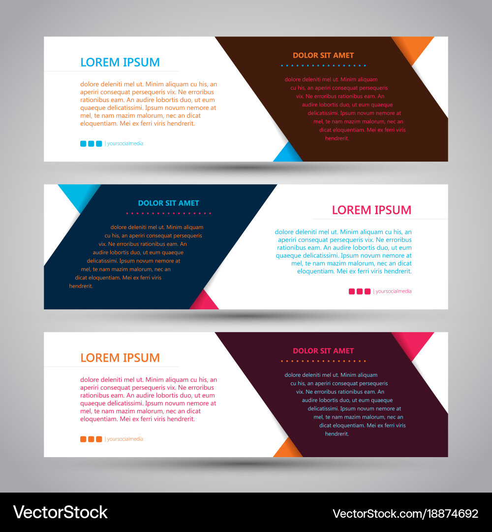 Simple three color abstract banner with attractive