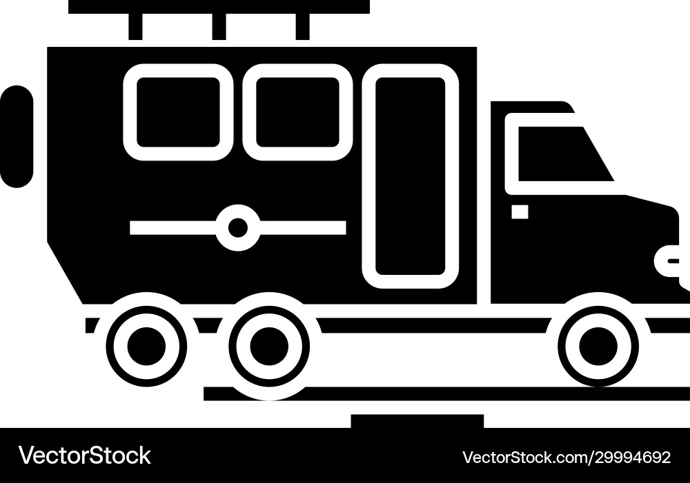 Special truck black icon concept Royalty Free Vector Image