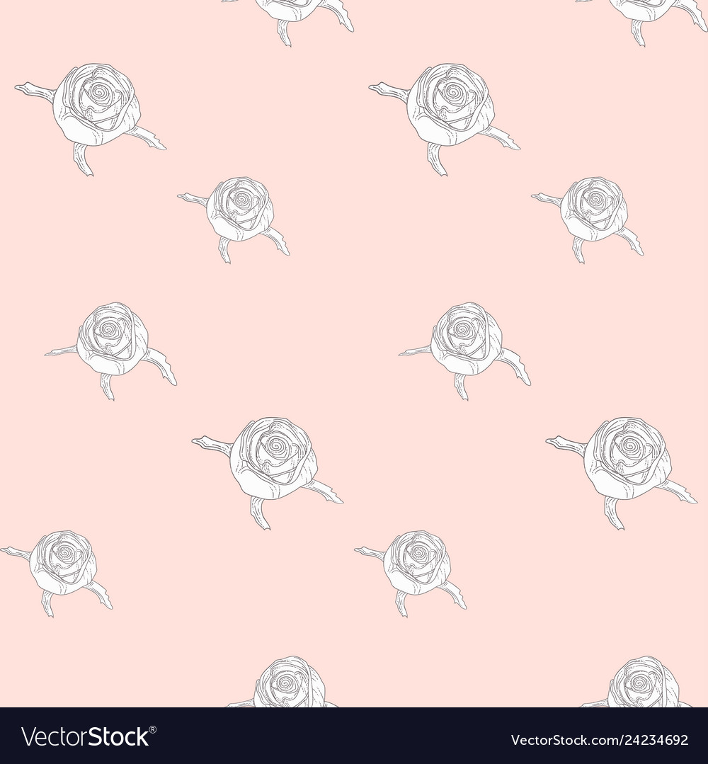 Subtle seamless pattern with drawn florals Vector Image