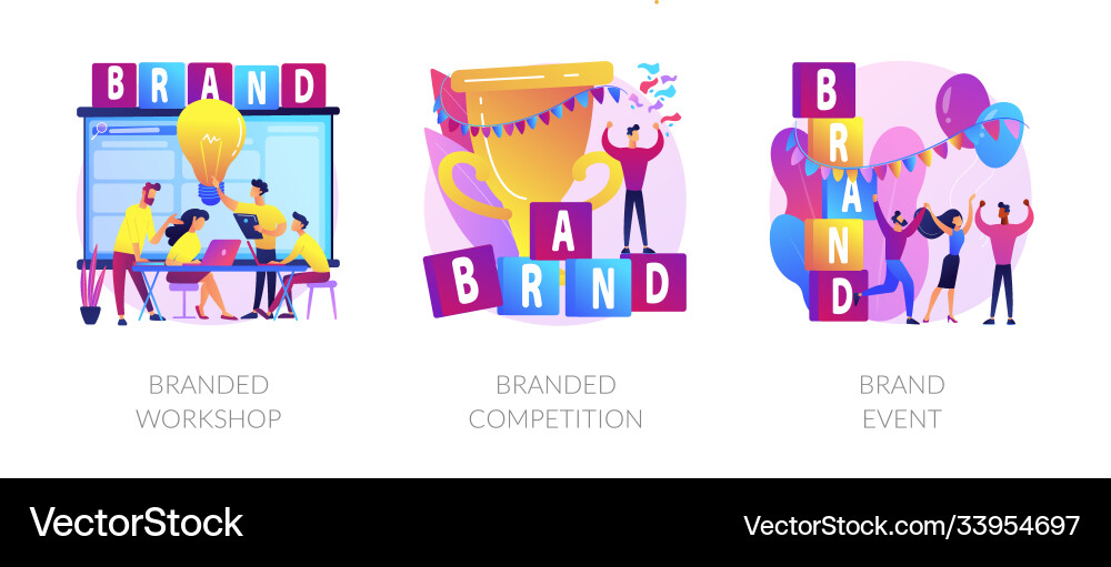 Brand events and teambuilding concept Royalty Free Vector