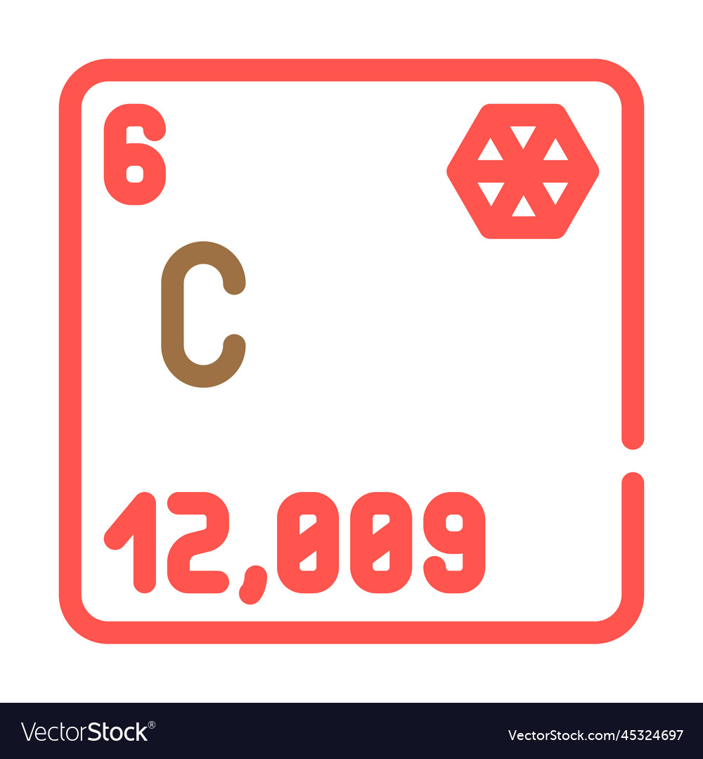 Carbon chemical element color icon Royalty Free Vector Image Carbon chemical element color icon Royalty Free Vector Image