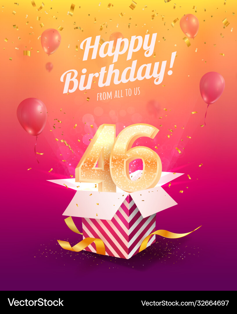 Celebrating 46th years birthday Royalty Free Vector Image