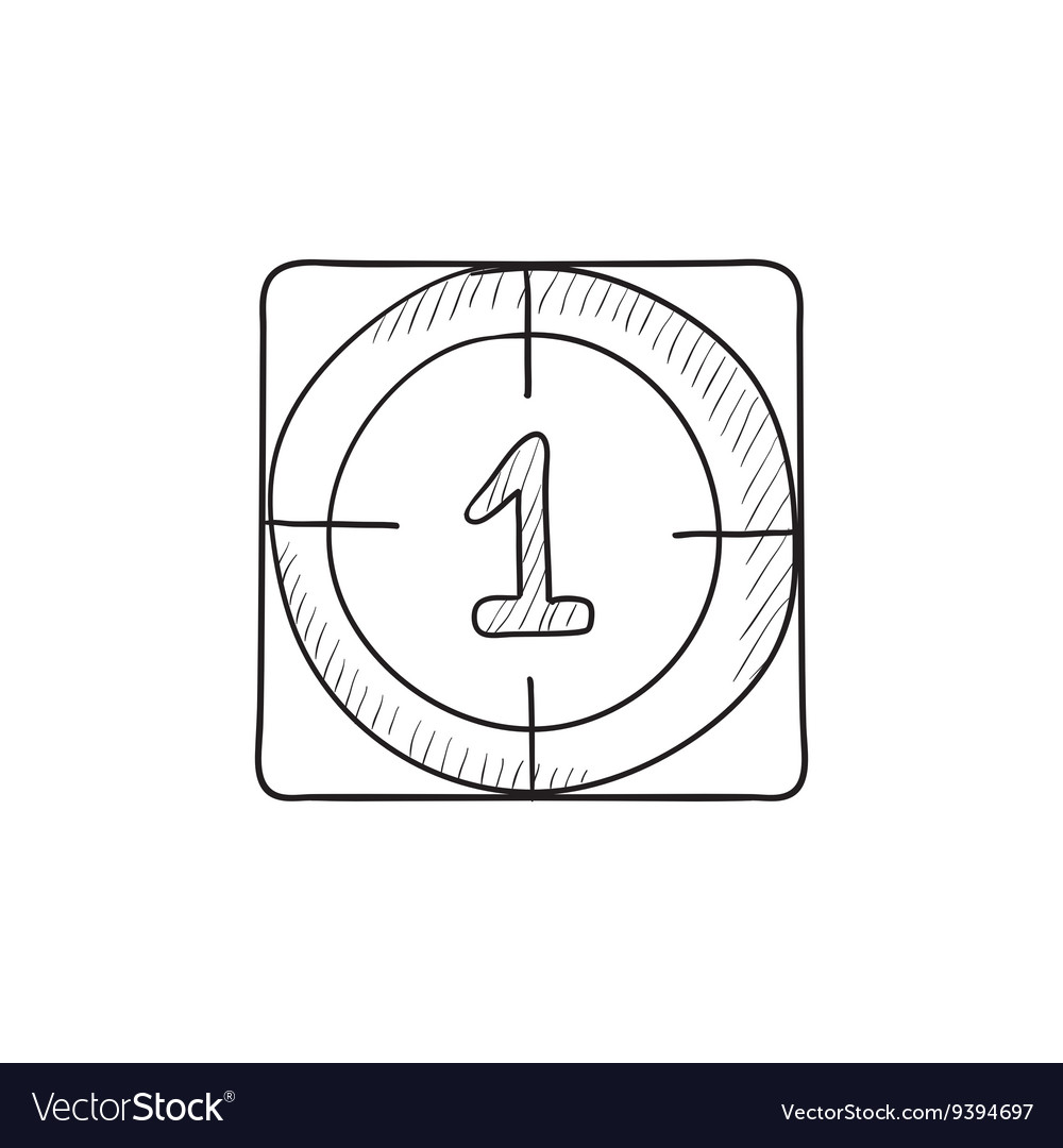Countdown sketch icon Royalty Free Vector Image
