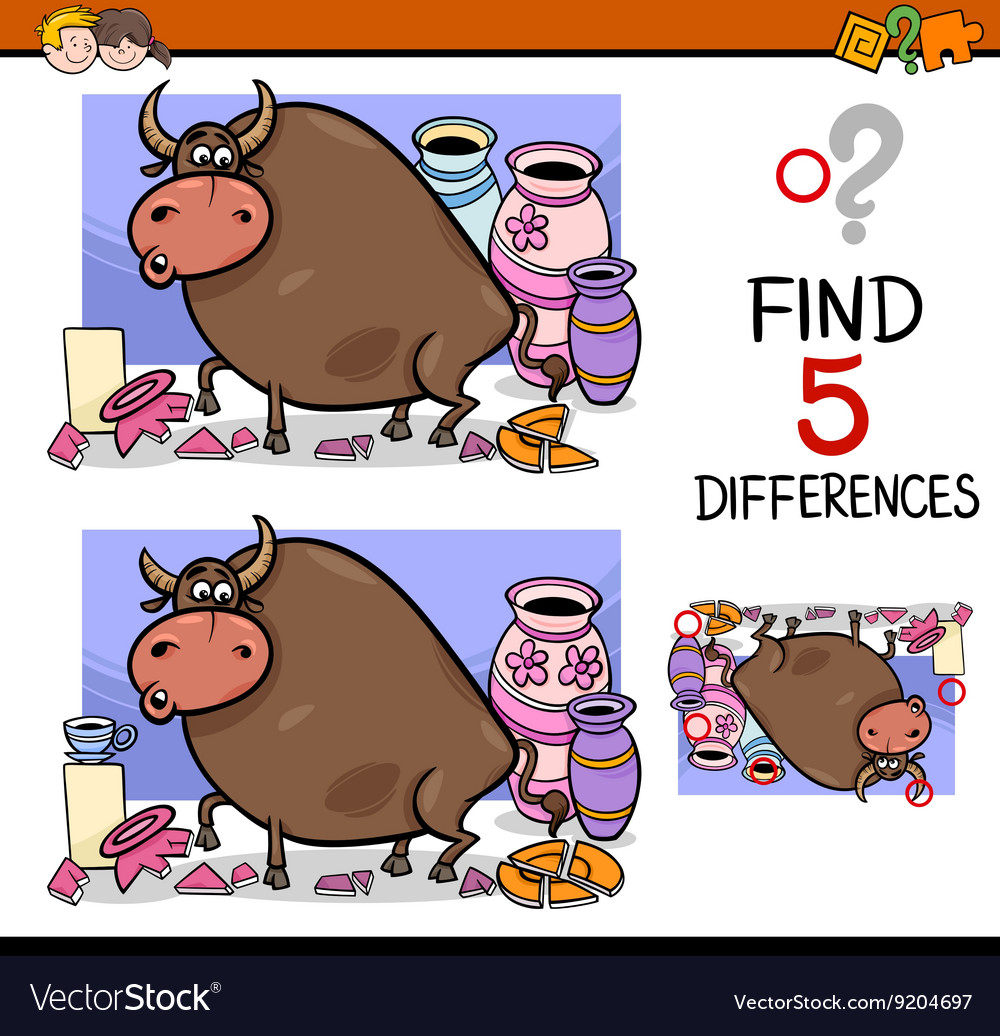 Differences activity for kids Royalty Free Vector Image